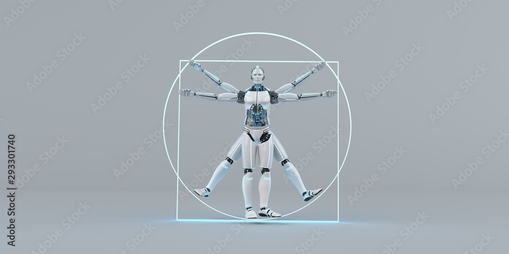 The Vitruvian Humanoid Robot Stock Illustration | Adobe Stock
