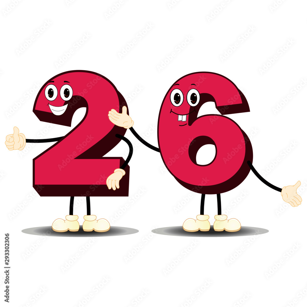 Number Twenty Six - Cartoon Vector Image Stock Vector | Adobe Stock Number Twenty Six - Cartoon Vector Image Stock Vector | Adobe Stock