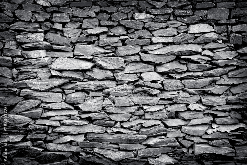 Dark gray or black slate stone wall texture seamless layer overlap frame patterns old background ...