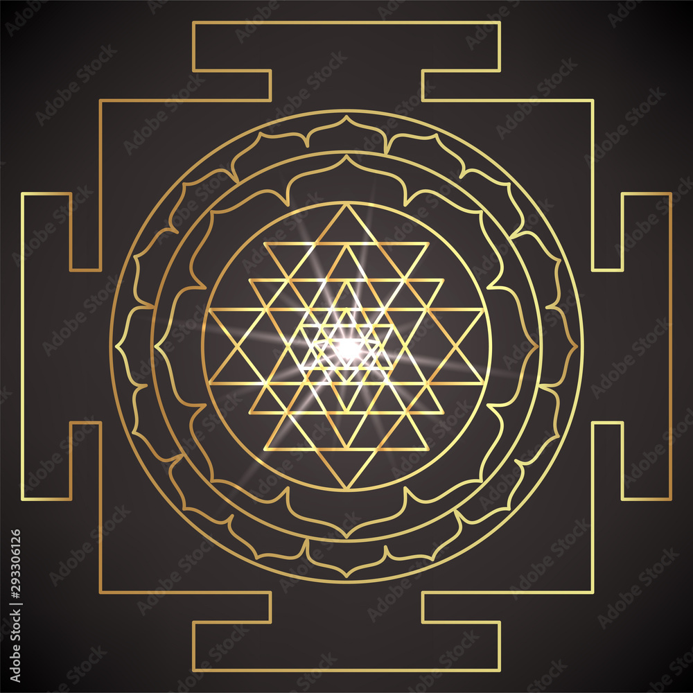 The Sri Yantra or Sri Chakra, form of mystical diagram, Shri Vidya ...