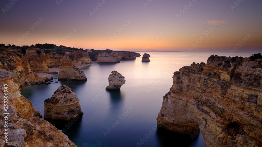 Faro, Portugal - September 18, 2019: Blue hour and sunrise along the ...