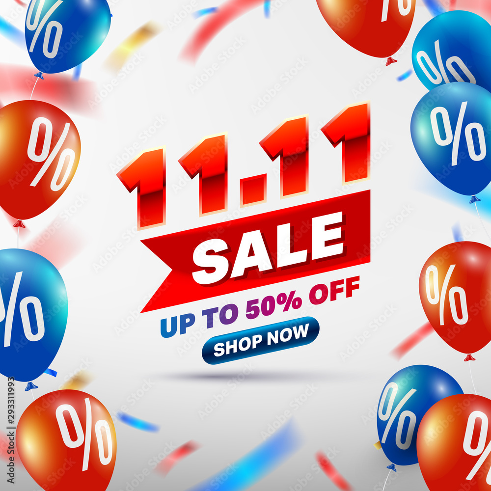 11.11 day sale poster or flyer design.Singles Day sale banner concept ...