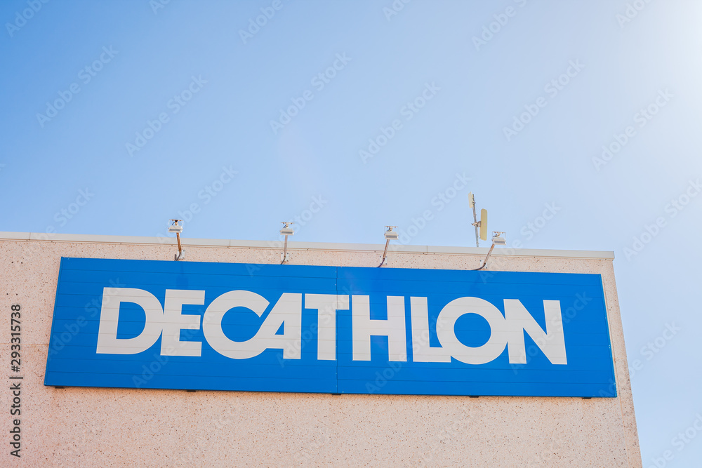 Decathlon store brand logo at building Stock Photo | Adobe Stock
