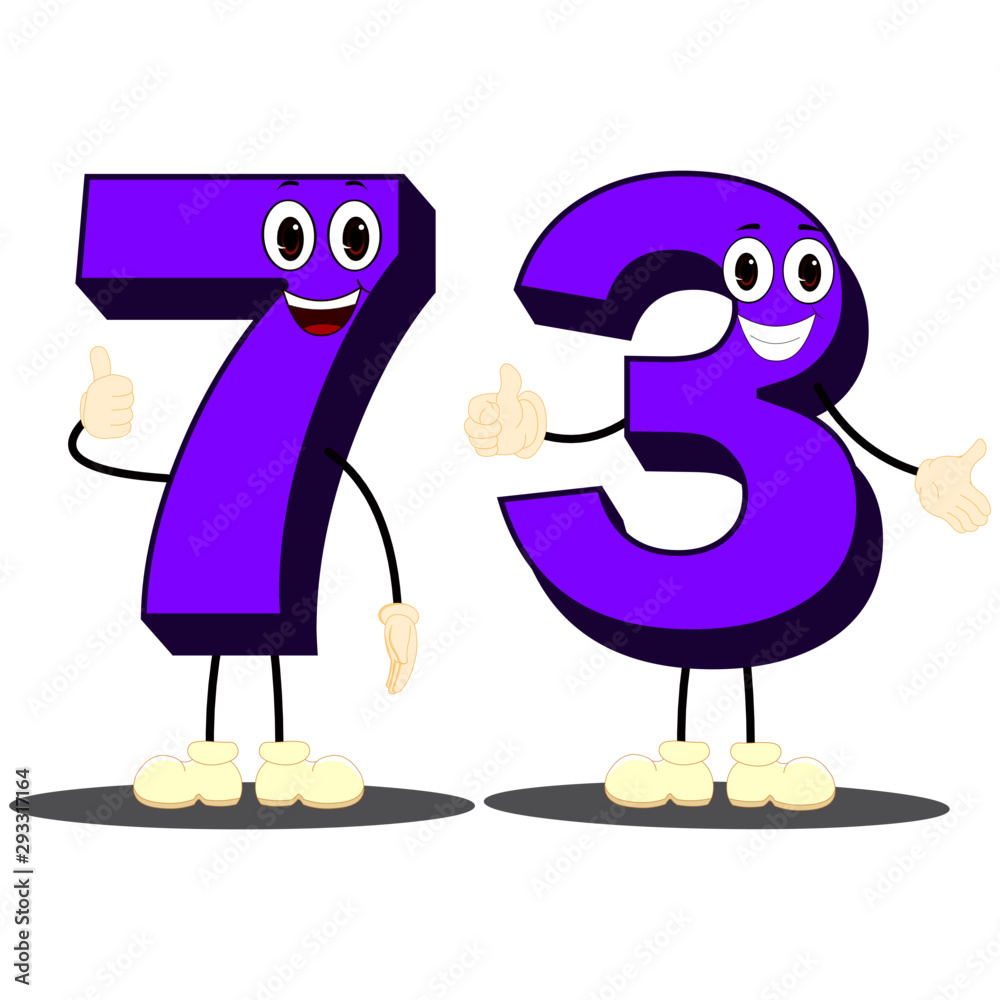 Number Seventy Three - Cartoon Vector Image Stock Vector | Adobe Stock Number Seventy Three - Cartoon Vector Image Stock Vector | Adobe Stock