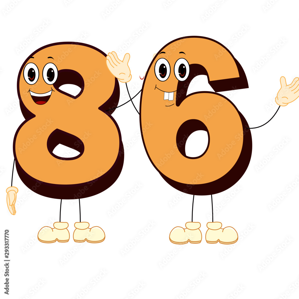 Number Eighty Six - Cartoon Vector Image Stock Vector | Adobe Stock