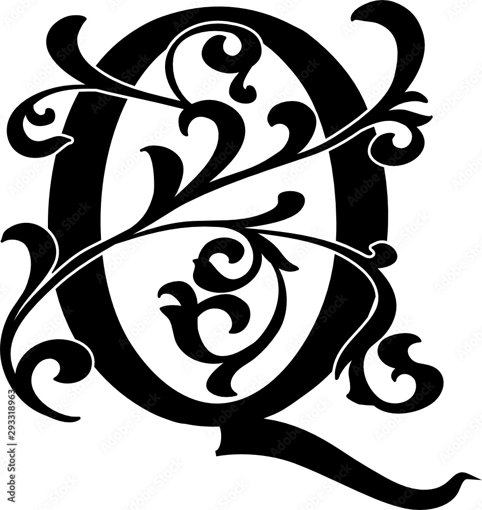 Letter Q Capital Illuminated Vector Svg Letter Stock Vector | Adobe Stock