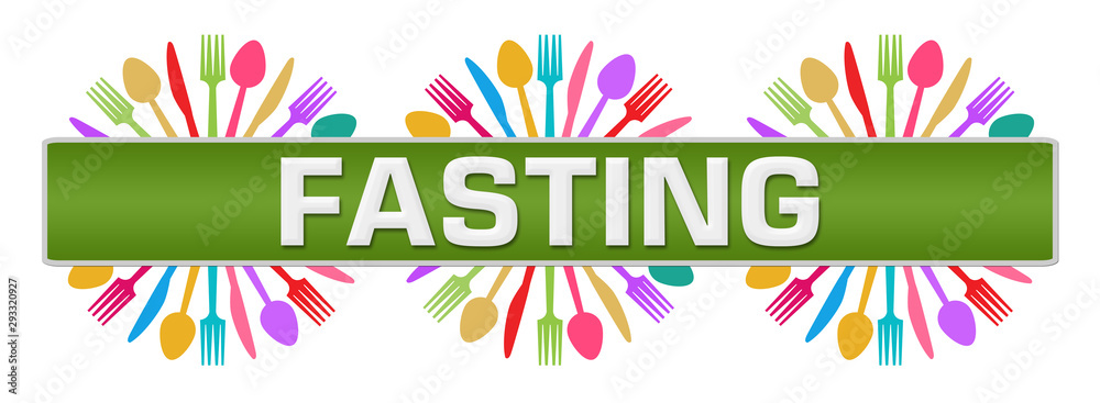 Fasting Colorful Circular Spoon Fork Knife Box Stock Illustration ...