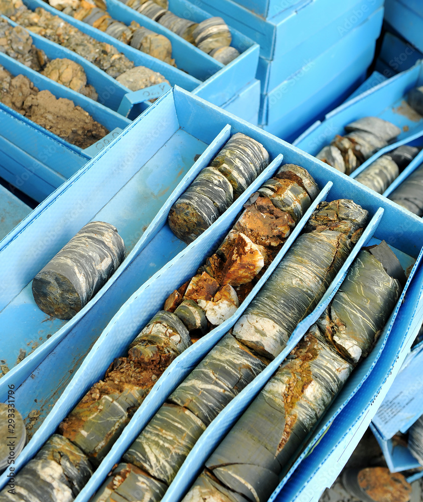 Classification box of rock drilling samples in a geological survey for ...
