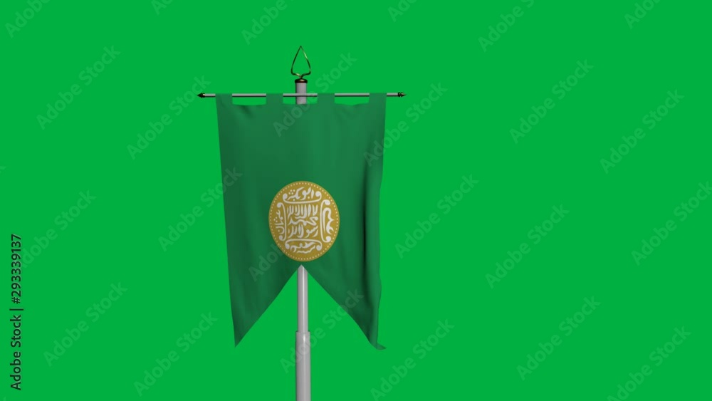 Rohingya Waving Flag on Wind on Green Screen or Chroma Key background ...