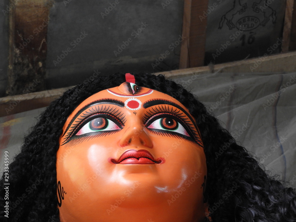 Goddess Durga. Idols are making in Kumortuli, Kolkata by clay and soil ...