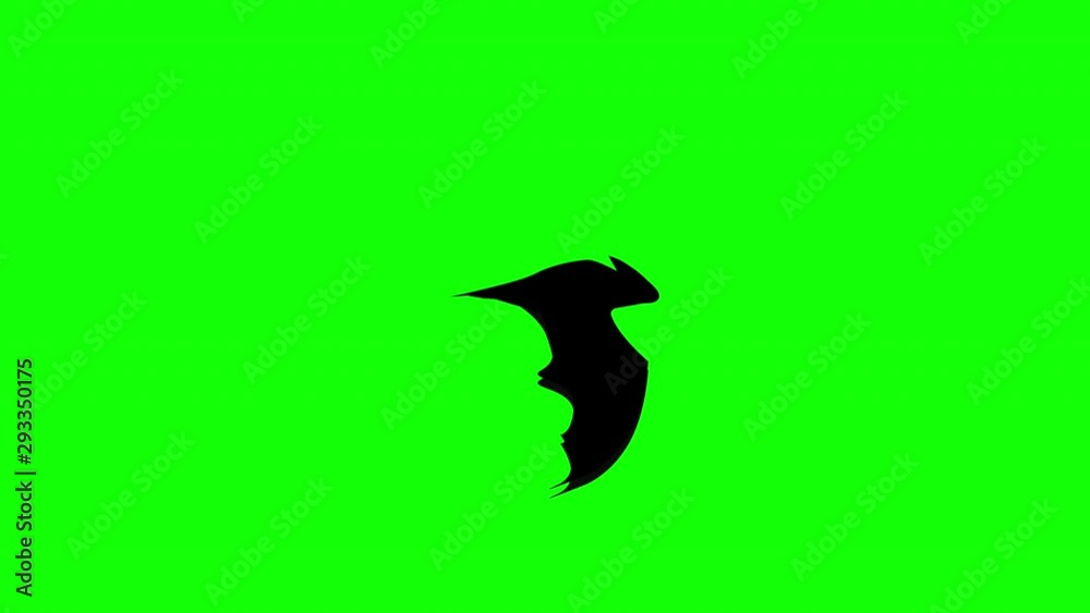Vidéo Stock Flat style animation side view of bat flying against green ...