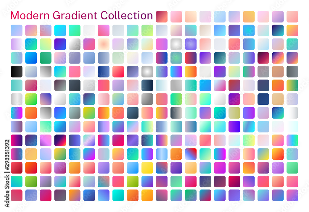 Set of gradient colors. Colorful ui gradients palette for your web or ...