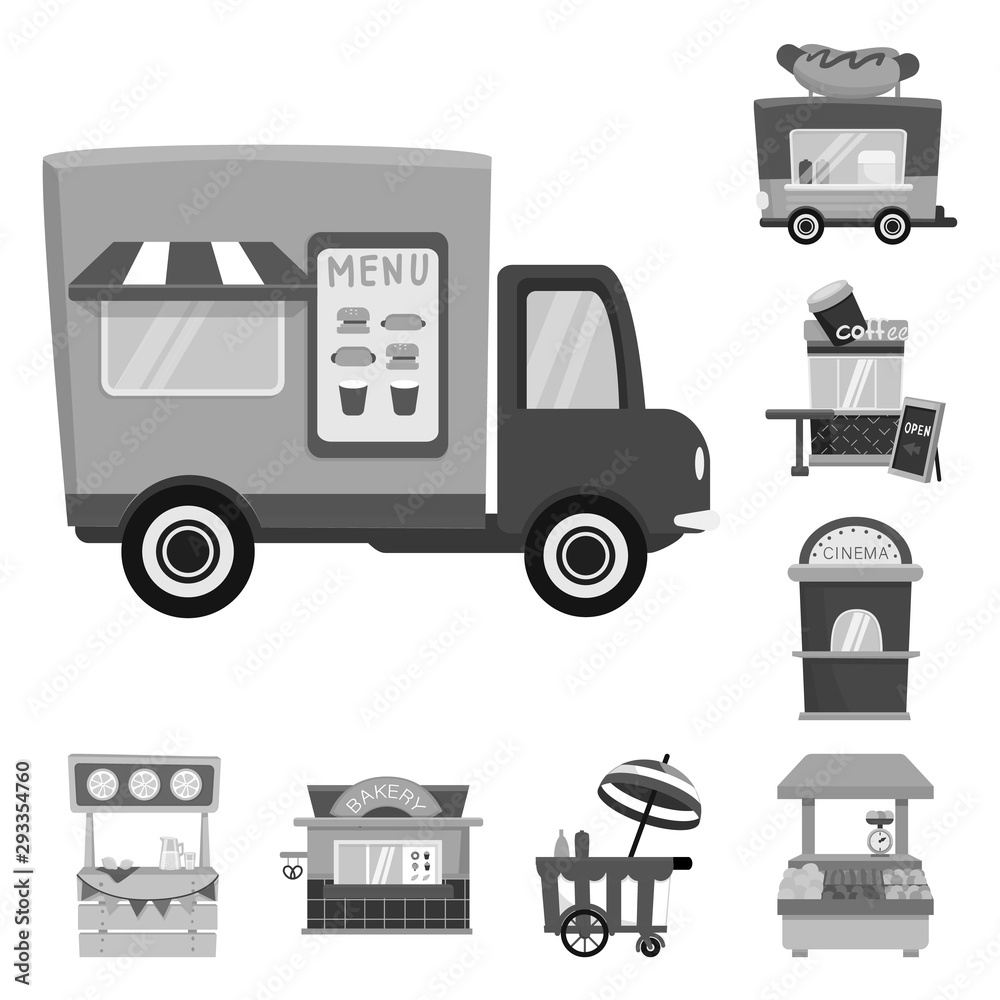 Vector design of service and storefront icon. Set of service and store ...
