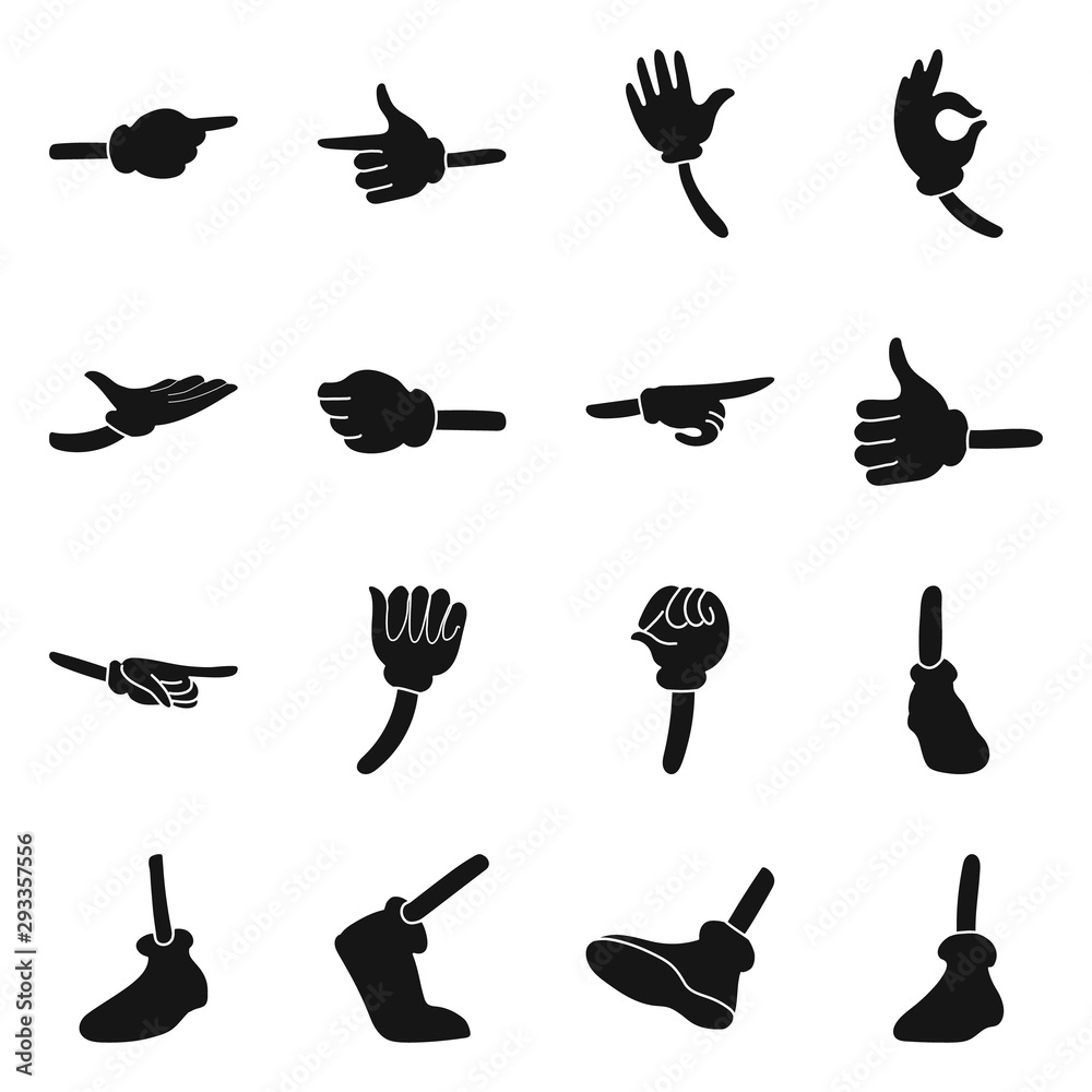 Vector design of gestures and information sign. Set of gestures and ...