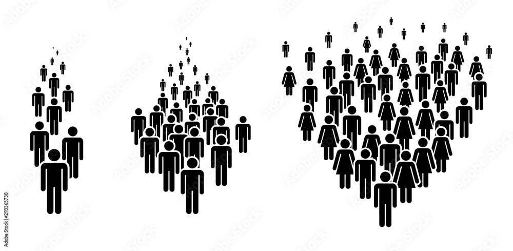 Group of People. Concept of People Figure Pictogram Icons. Crowd signs ...