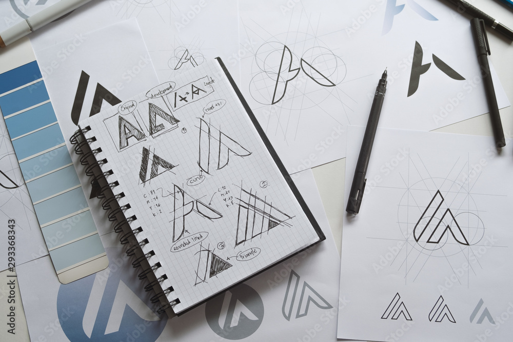 Graphic designer creative design sketch drawing logo Trademark brand ...