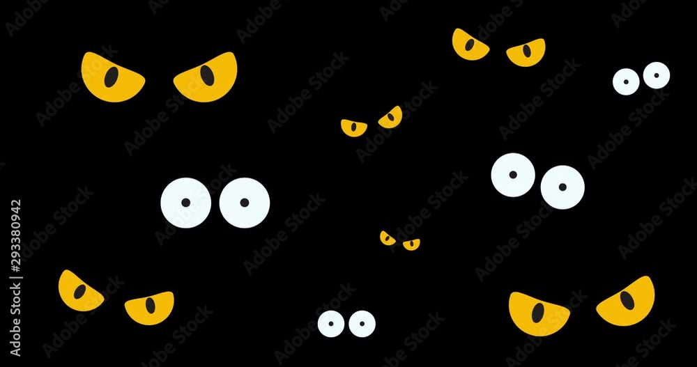 2D Animation of spooky eyes in the dark background - Halloween ...