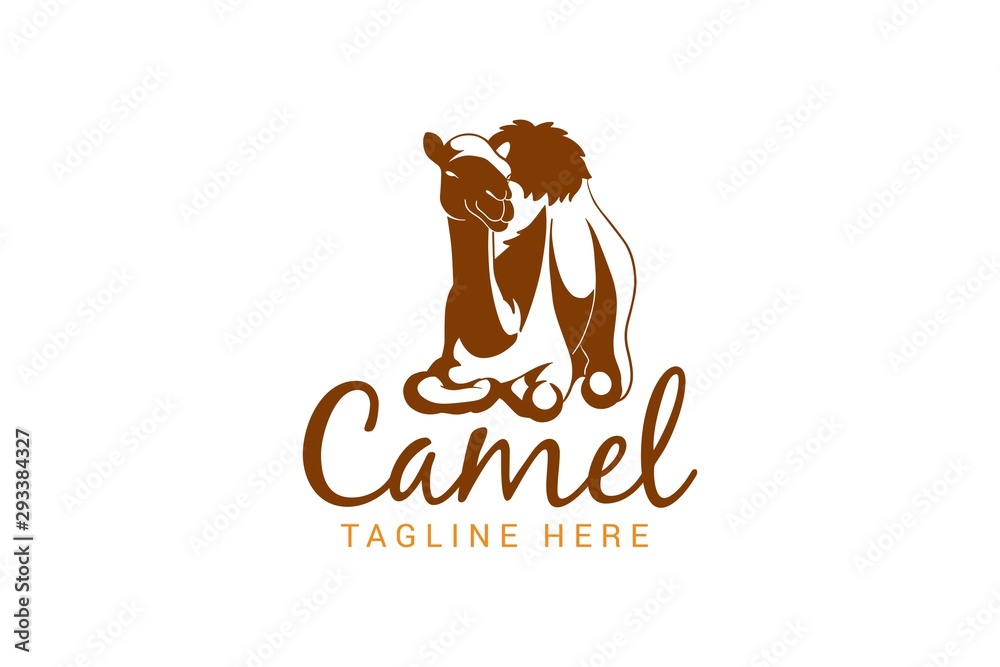 camel logo with silhouette illustration of camel Stock Vector | Adobe Stock