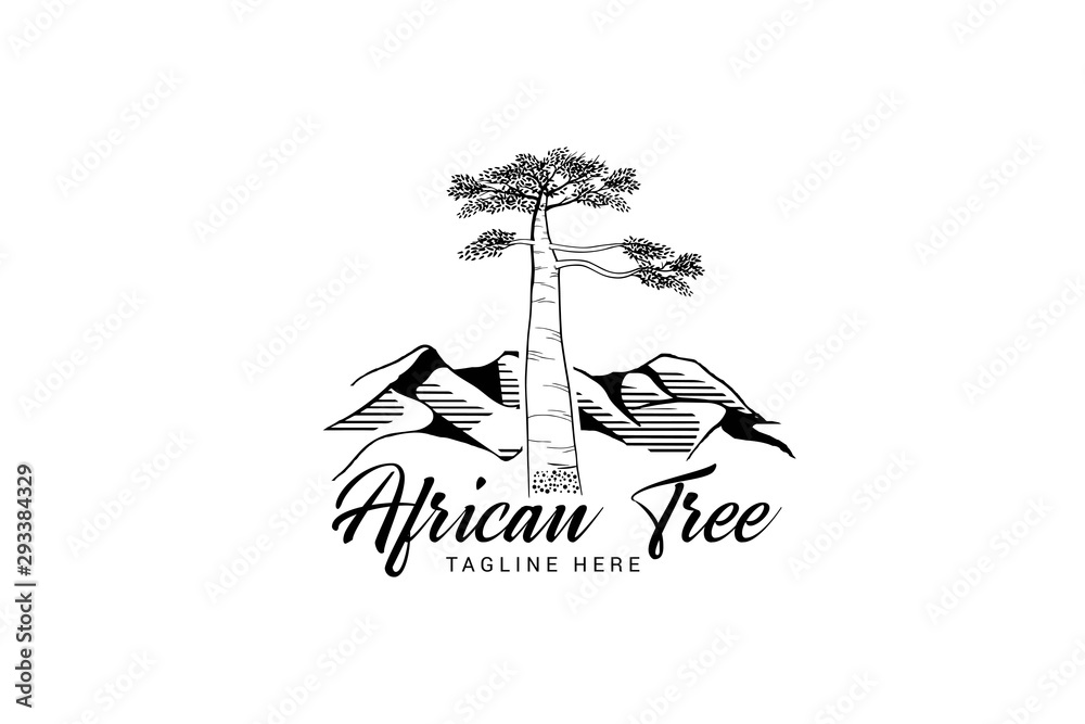 african tree logo Stock Vector | Adobe Stock