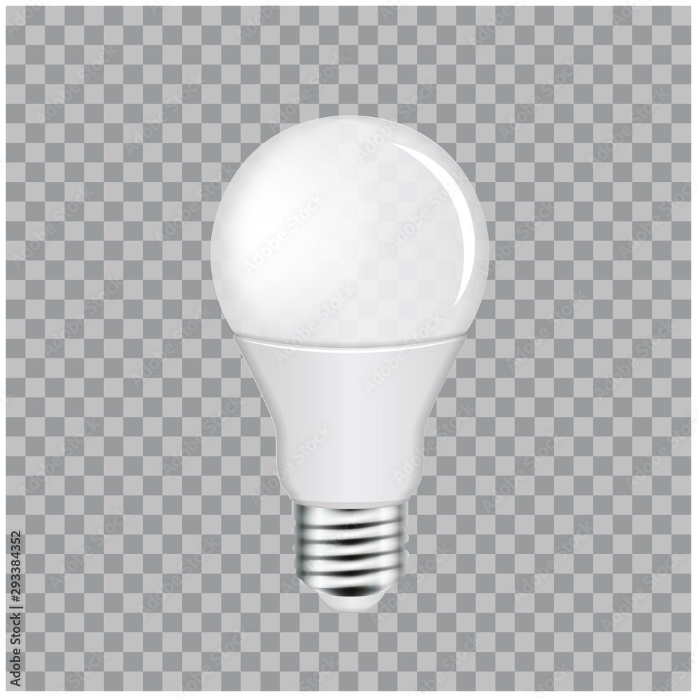 Electric led light bulb on transparent background Stock Vector | Adobe ...