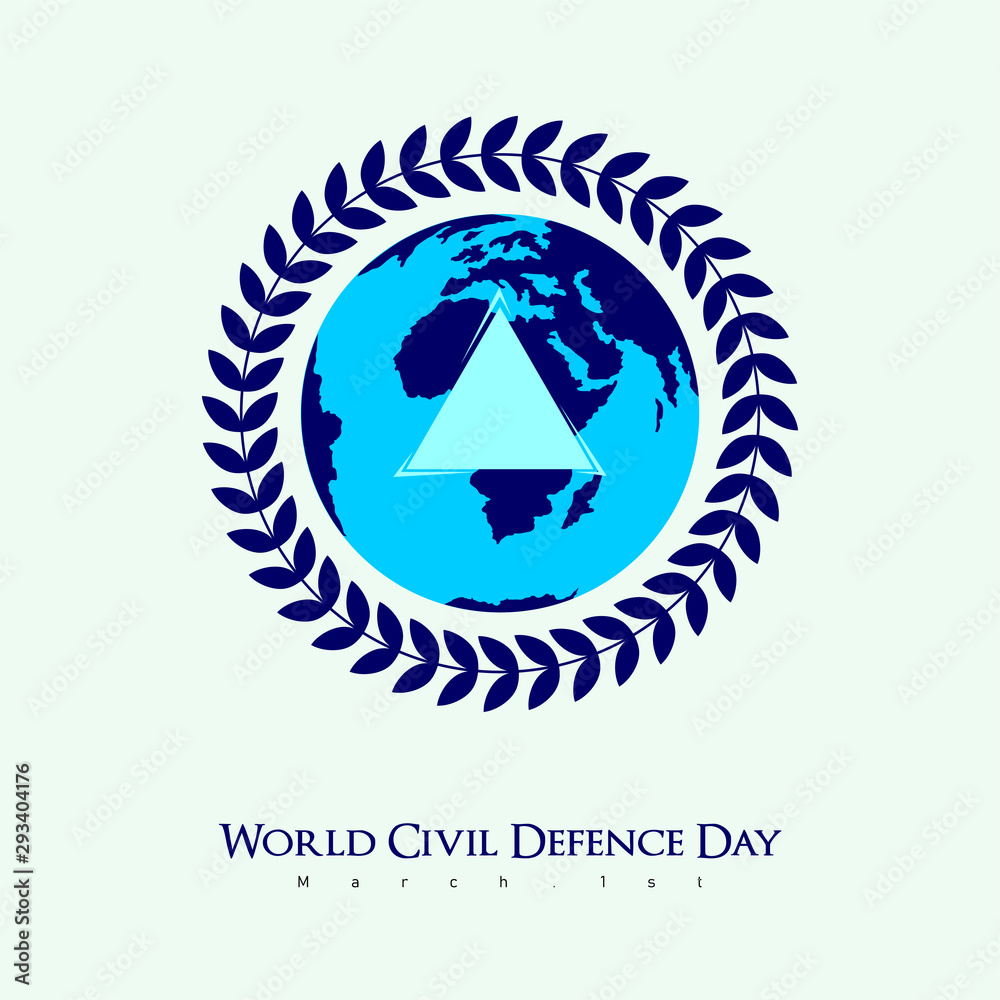 Green orange World Civil Defence Day with a symbol of rice surrounding ...