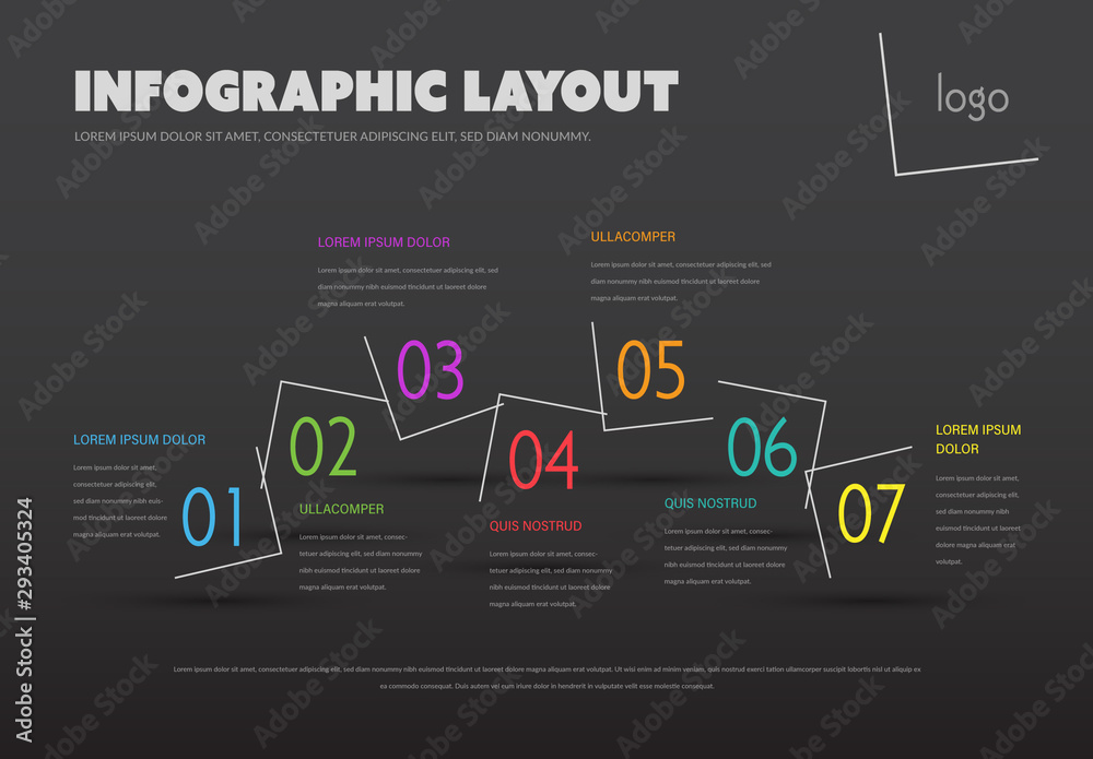 Infographic Layout with Colorful Numbers Stock Template | Adobe Stock