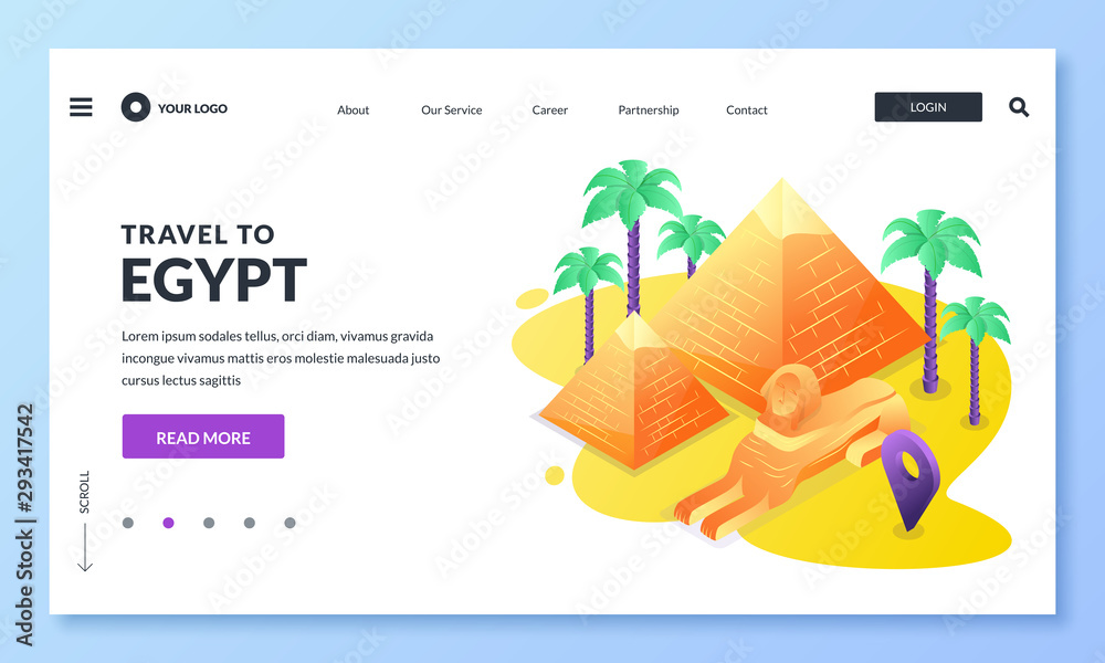 Travel to Egypt vector illustration. 3d isometric icons of egyptian ...