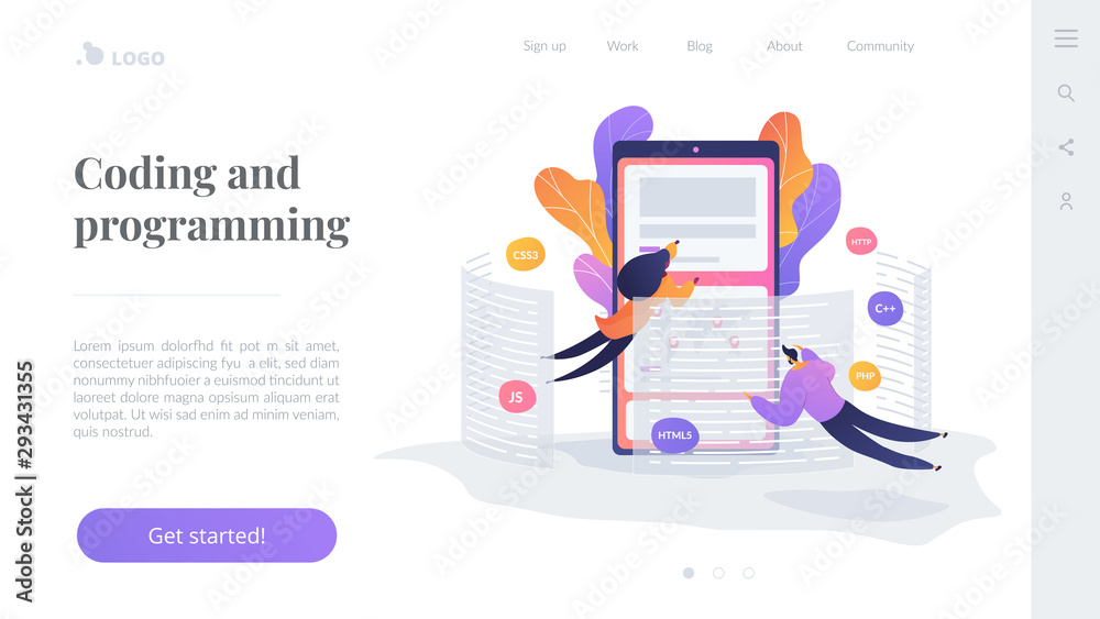 Front end development it concept. Software development process.Website ...