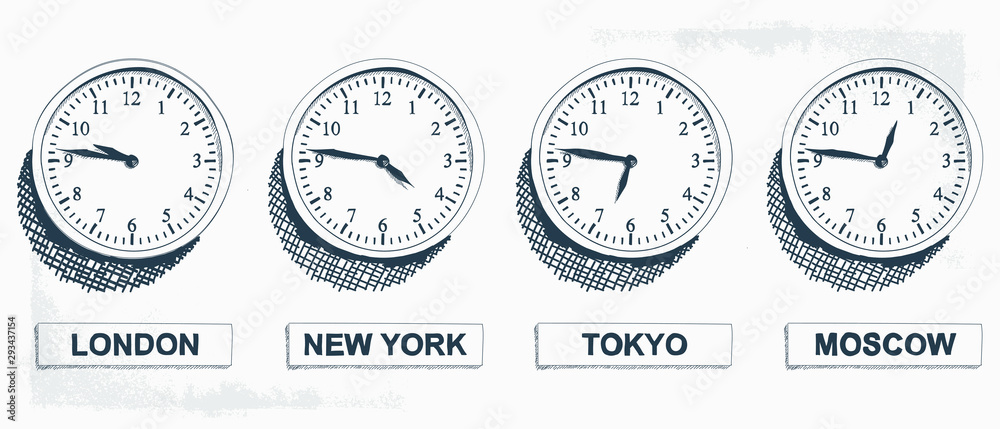 Eastern Standard Time Clock Clipart Free