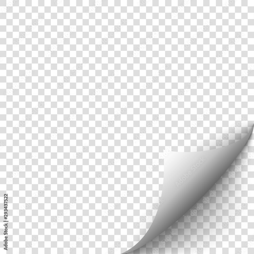 Curled corner of paper. Curl page concept. Turn realistic effect. Paper ...