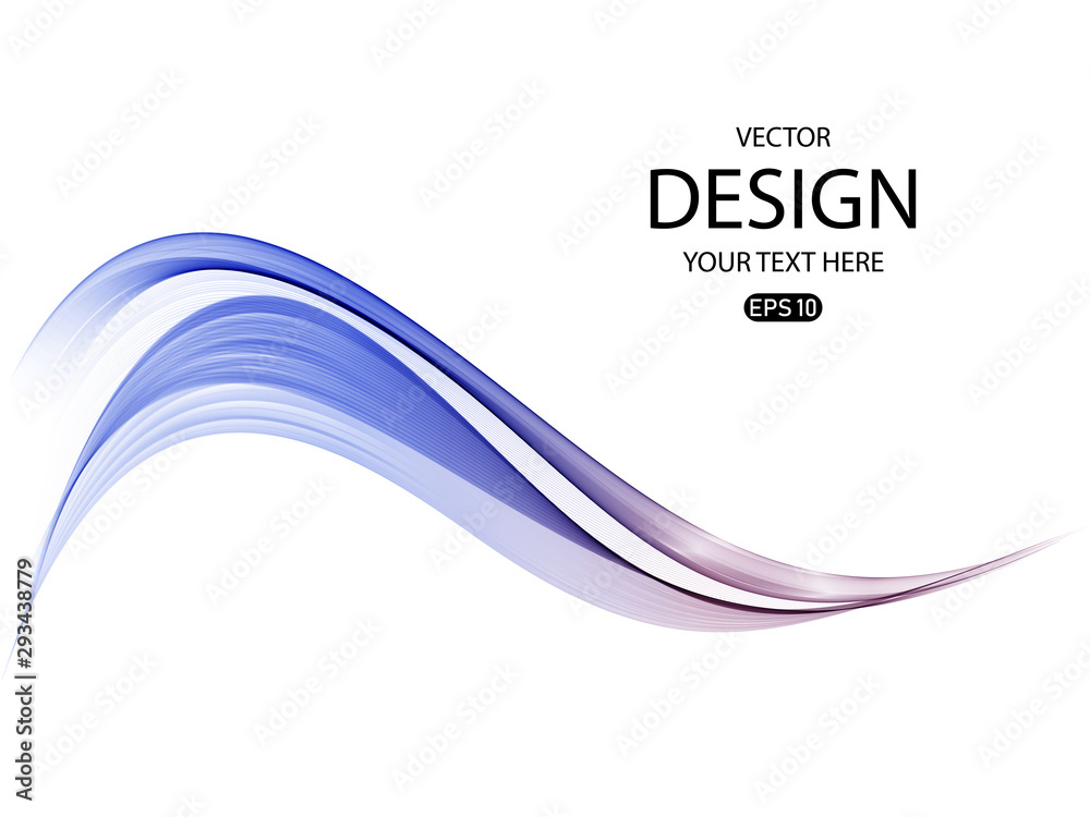 Vector abstract wave background, color flow wavy lines for brochure ...