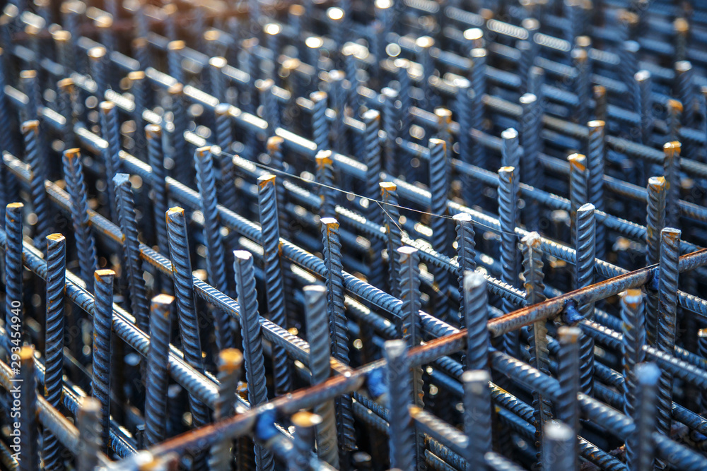 Industrial background. Preparation for pouring concrete. Construction ...