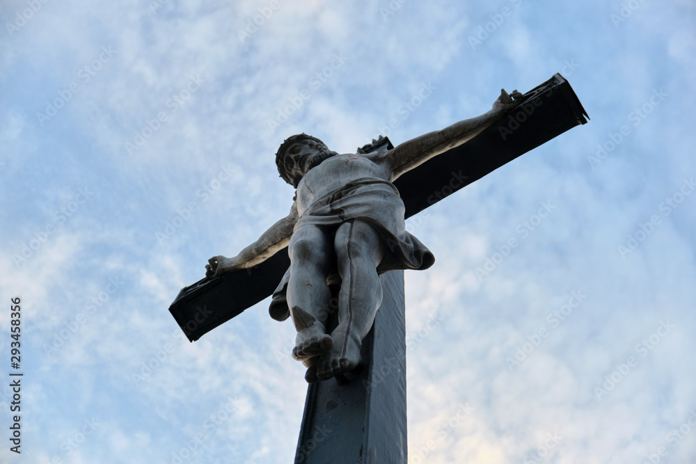 Canvas Wall Art Crucifixion in the sky - Jesus Christ at the cross | Canvas Prints | UKposters