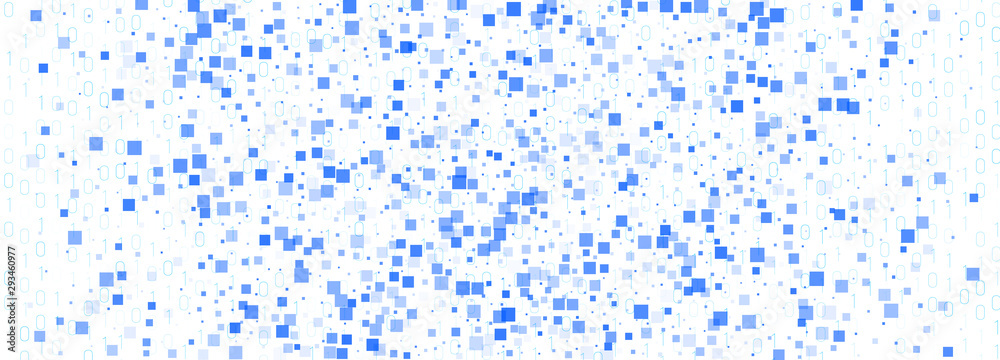 Matrix Vector. White Binary Background. Blue Stock Vector | Adobe Stock