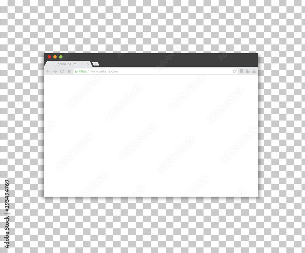 Web Simple Browser window white, transparent background, flat. Simple ...