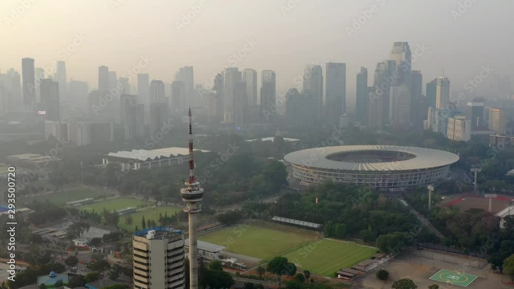Aerial view of Gelora Bung Karno Main Stadium in Senayan in Jakarta ...