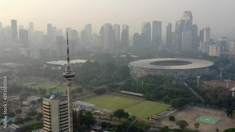 Aerial view of Gelora Bung Karno Main Stadium in Senayan in Jakarta ...