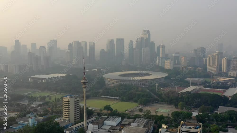 Aerial view of Gelora Bung Karno Main Stadium in Senayan in Jakarta ...