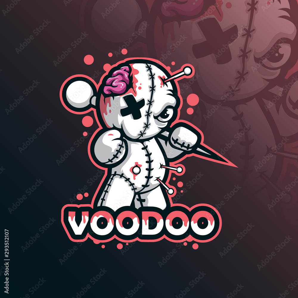 voodoo mascot logo design vector with modern illustration concept style ...