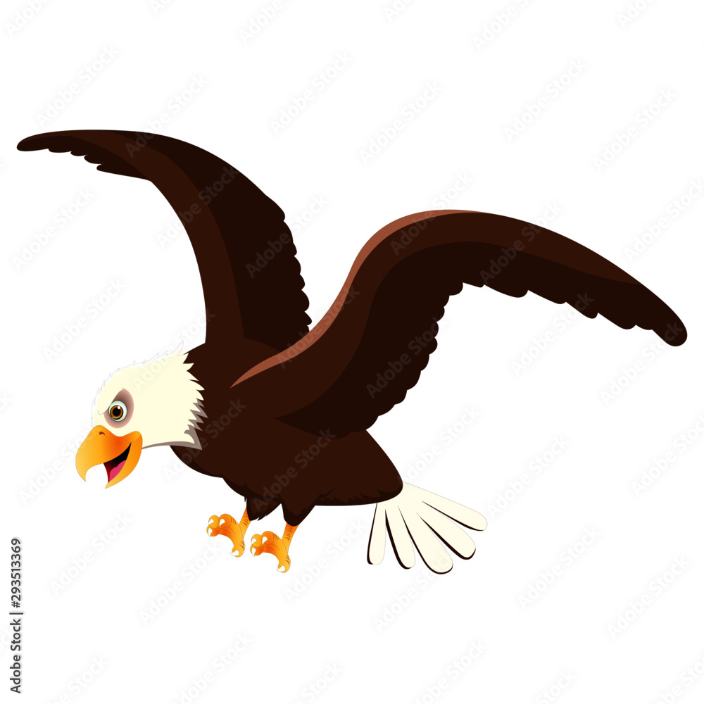 Flying Eagle - Cartoon Vector Image Stock Vector | Adobe Stock