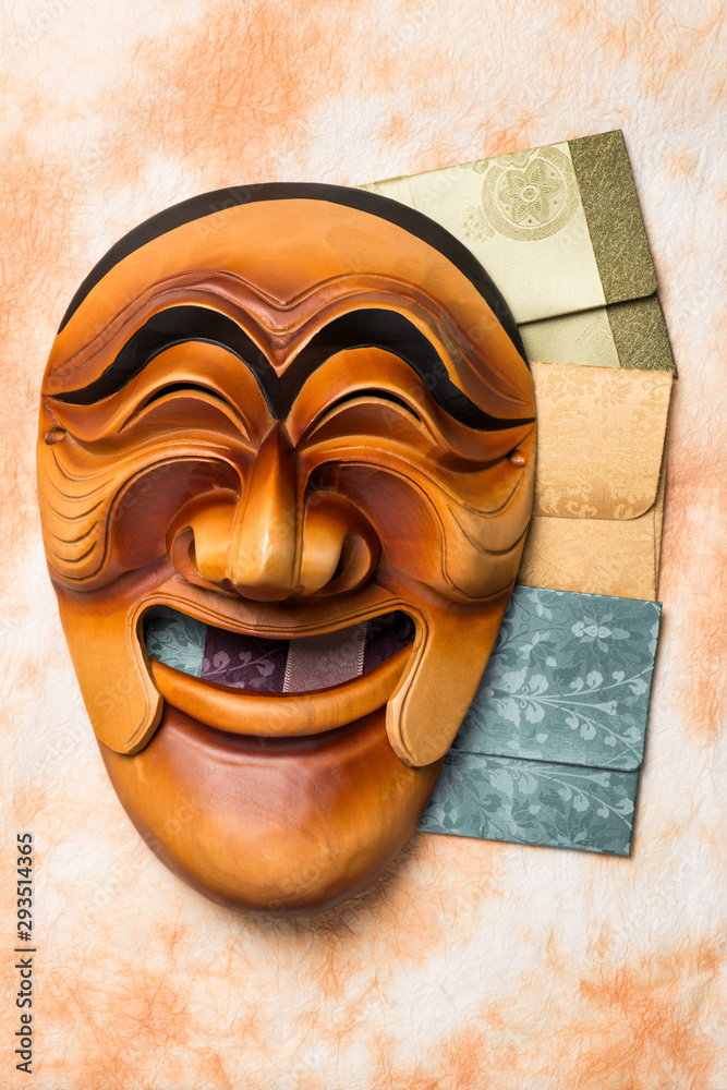 hahoe mask is a Korean traditional mask. Stock Photo | Adobe Stock