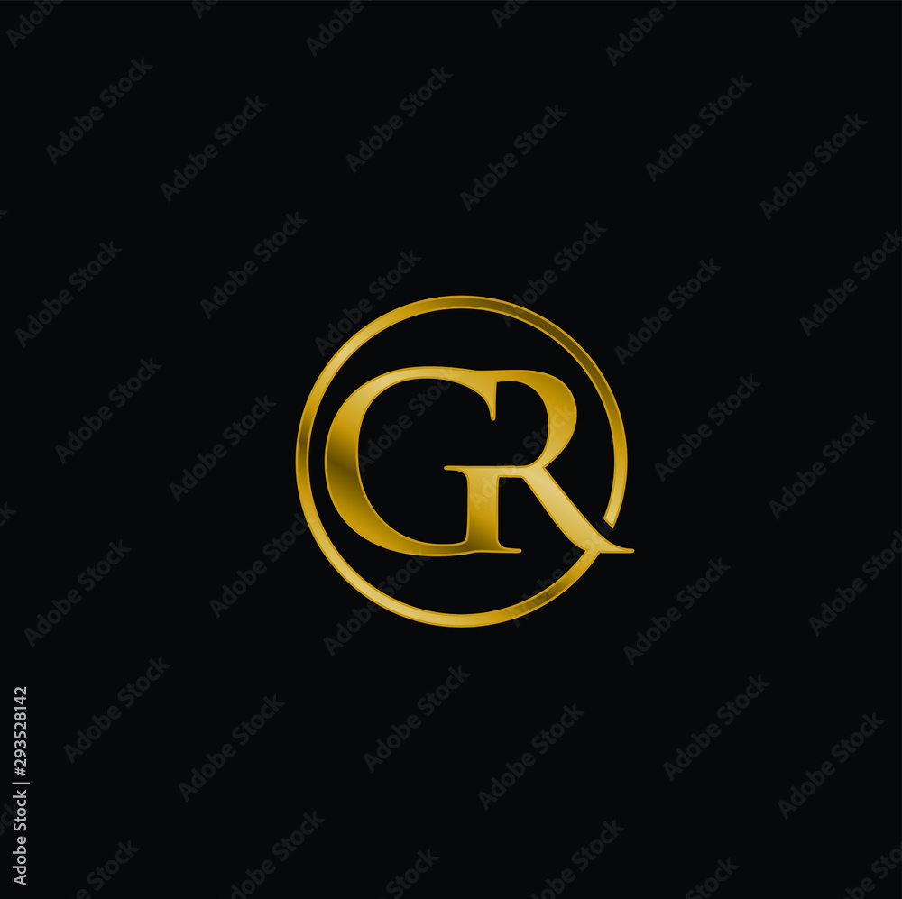 gold letter gr luxury logo download Stock Vector | Adobe Stock
