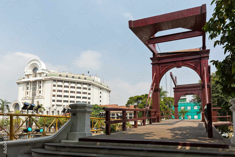 The ancient Jembatan Kota Intan Drawbridge, colonial dutch heritage in ...