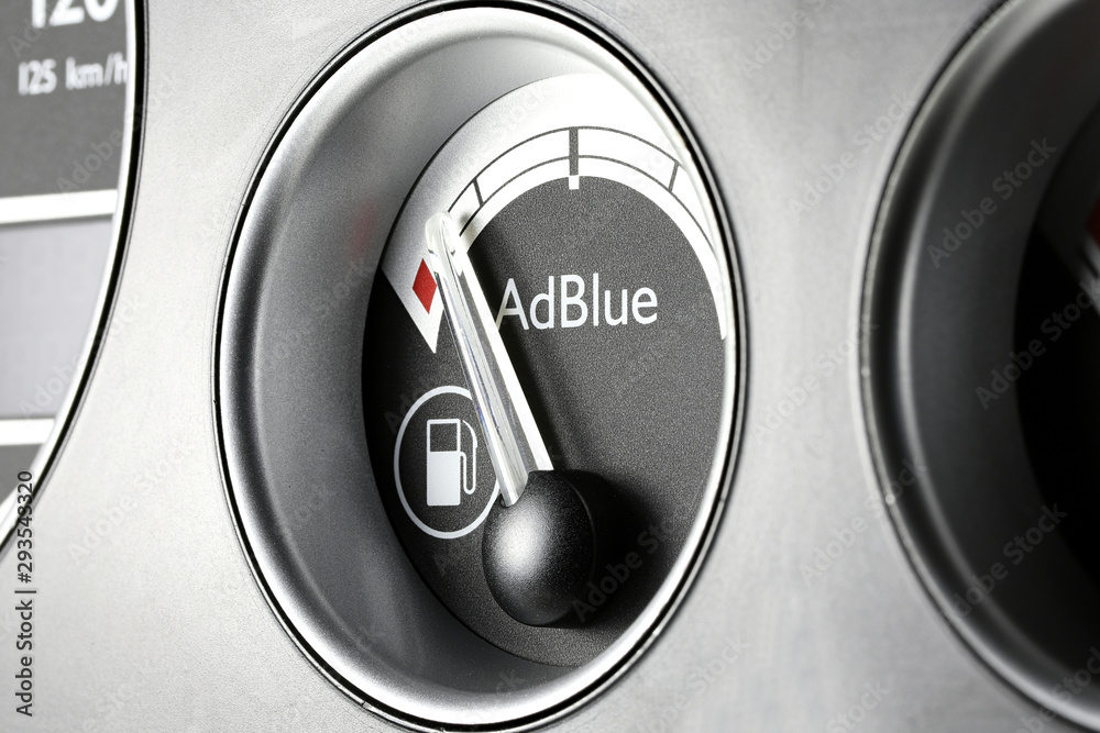 Foto de GERMANY - APRIL 12, 2019: AdBlue fuel gauge in truck dashboard ...