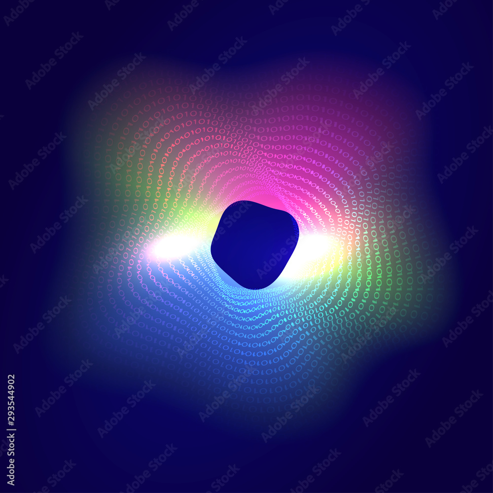 Abstract matrix coding background with colorful wavy structure for ...