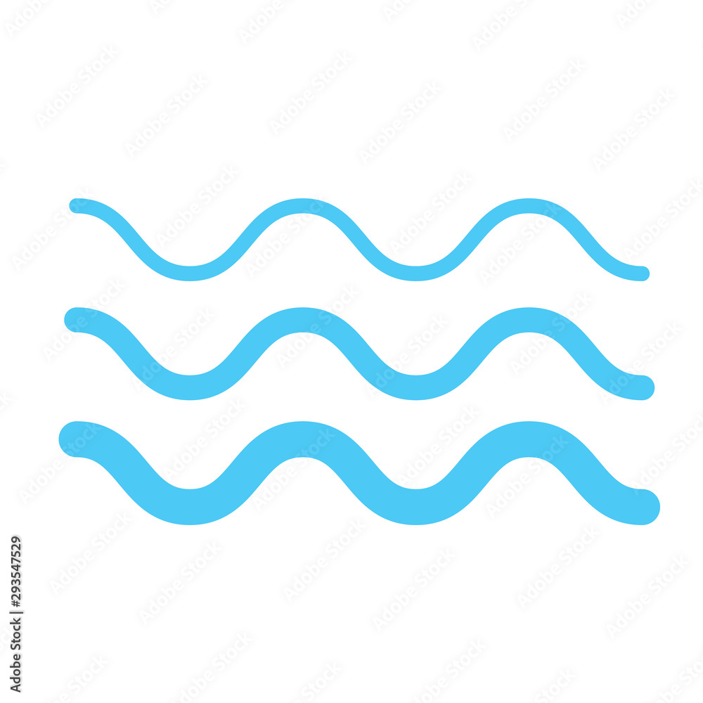 Blue wave icon. Water symbol design template for logo or app Stock ...