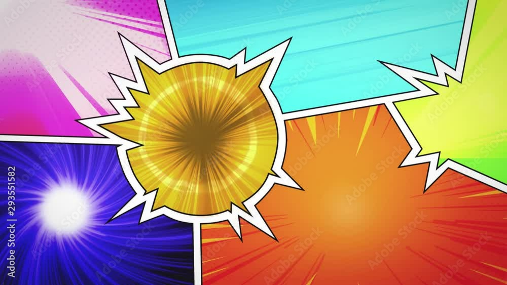 Comic Book Action Background With Power Fx/ 4k animation of a powerful ...