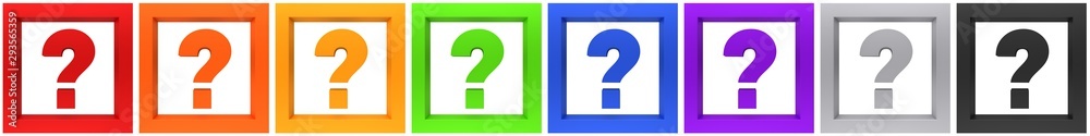 question mark 3d red orange yellow gold green blue purple silver gray ...