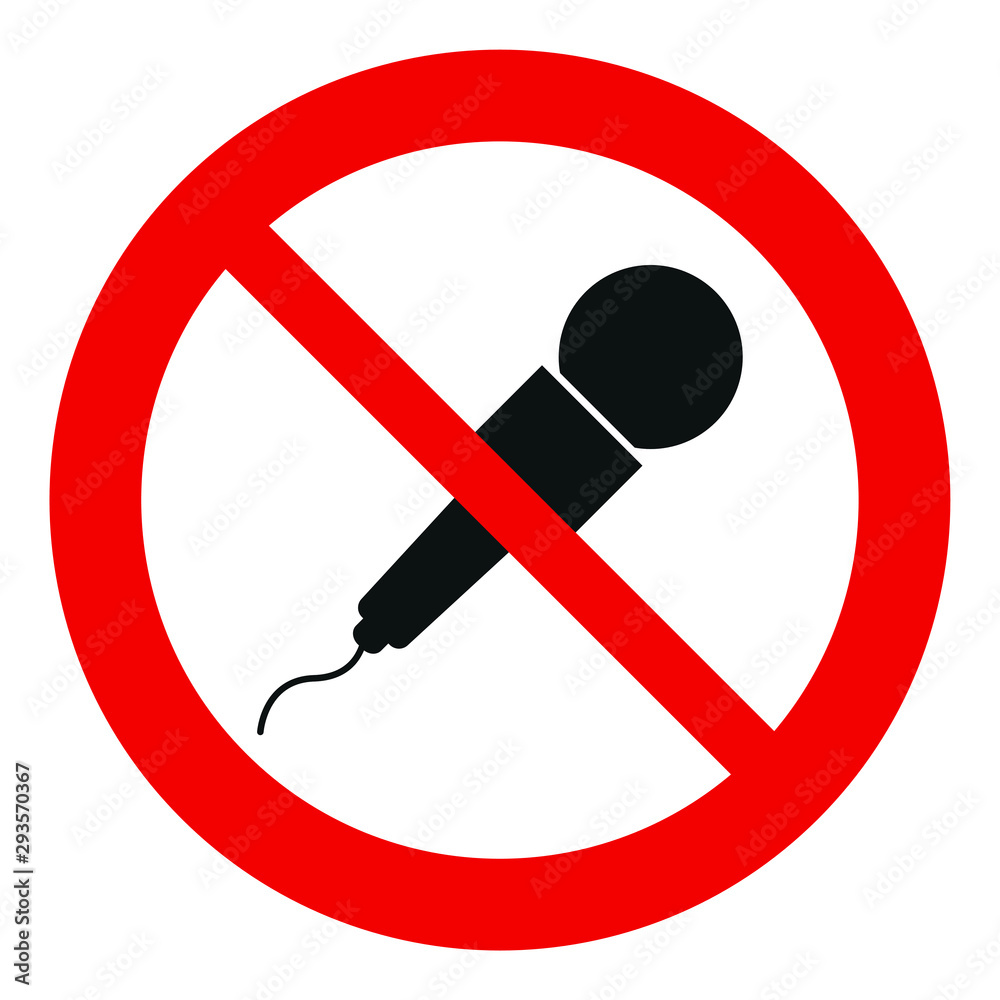 No microphone vector. Not allow microphone sign. The red circle ...