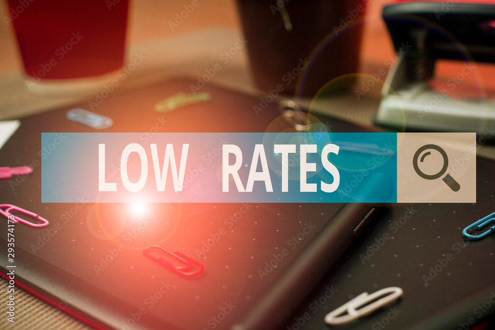 Handwriting text writing Low Rates. Conceptual photo A cost of an item ...